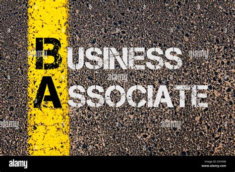 Concept Image Of Business Acronym Ba As Business Associate Written Over