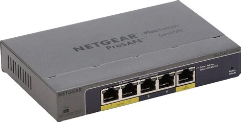 Netgear Gs105pe 5 Port Gigabit Ethernet Plus Poe Pass Throupoe Power