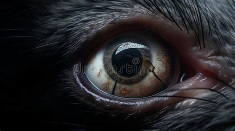 Super Realistic Rat Eye Illustration With Eerie Realism Stock