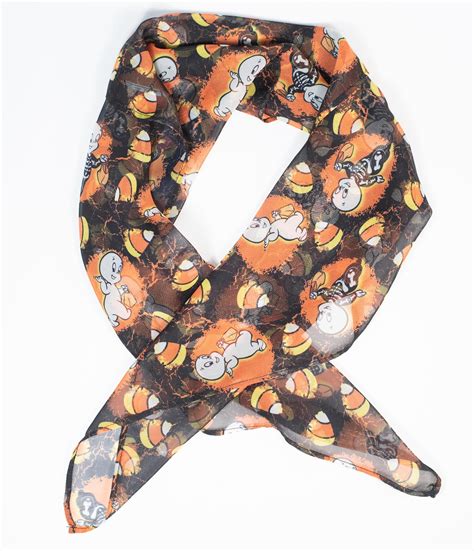 Unique Vintage Casper Halloween Candy Corn Hair Scarf Velvet Roses Pin Up Dressing Room