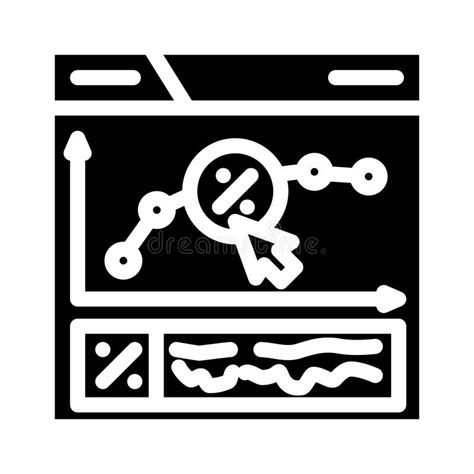 Organic Click Through Rate Seo Glyph Icon Vector Illustration Stock