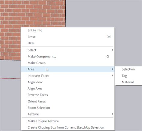 calculating material area sketchup help
