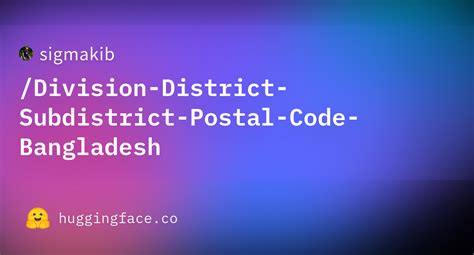 Sigmakibdivision District Subdistrict Postal Code Bangladesh