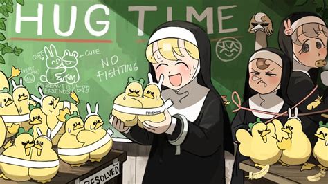clumsy nun froggy nun and bunny nun little nuns drawn by diva