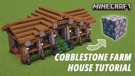 Automatic Cobblestone Farm House Tutorial Aesthetic Farm Java