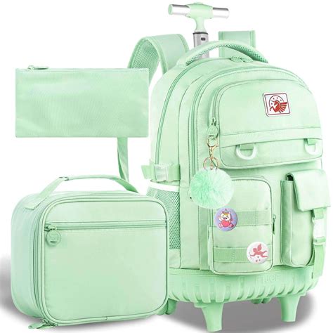 Agsdon Rolling Backpack For Girls Women 21 Inch Roller Wheels School
