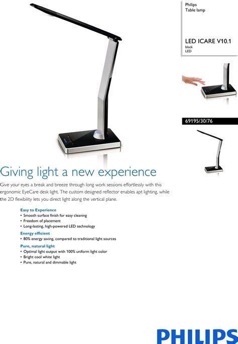 Philips 691953076 691953076 Table Lamp User Manual Leaflet Pss Aenhk