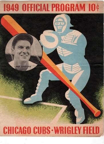 1949 Chicago Cubs Program V Cincinnati May 28 Neatly Scored Bob