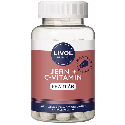 Køb Livol Jern C Vitamin Appelsinsmag Tyggetabletter 140 Tabl