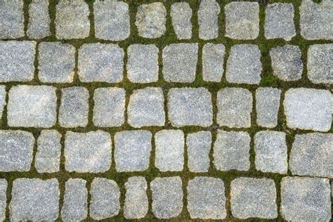 Cobblestone Texture With Grass Growth Between Bricks Stock Image Image Of Architecture Urban