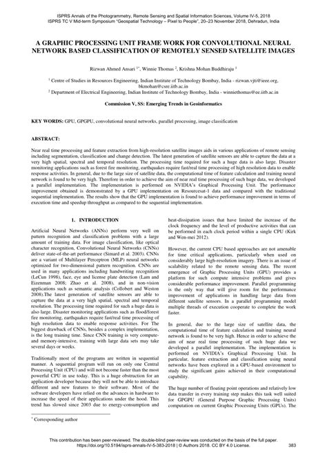 Pdf A Graphic Processing Unit Frame Work For Convolutional Neural Network Based Classification
