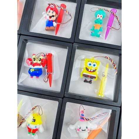 高爾夫巡迴tee球釘卡通動漫寵物圖案球梯繩索防丟失款塑膠發球釘 蝦皮購物