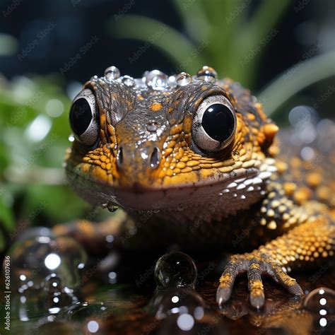 A Detailed Examination Of A Gecko Clinging To A Rainforest Terrariums Glass Showing The