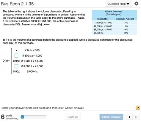 Solved Bus Econ 2 1 95 Question Help The Table To The Right