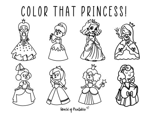 Princess Coloring Pages Team Colors