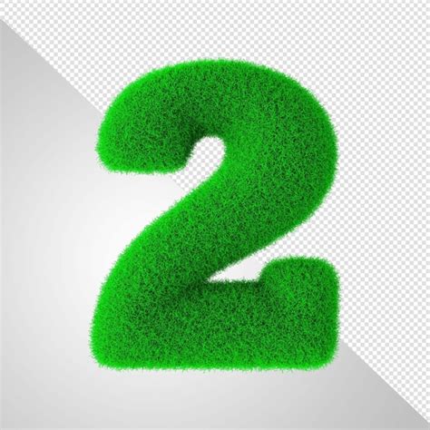 Premium Psd A Green Grass Number 2 With A White Background