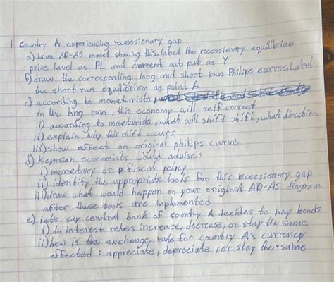 Solved 1 Country A Experiencing Recessionary Gap C Discuss