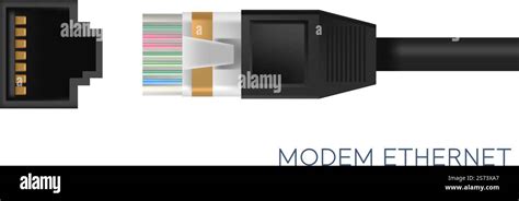 Ethernet Cable Or Modem Isolated Wire With Ports For Transmitting Data From Network To Personal
