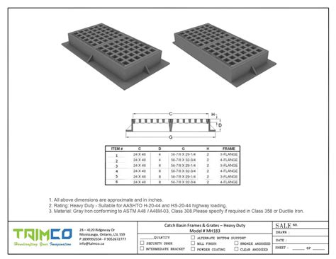 Catch Basin Manhole Cover And Frame Gray Iron Model Mh183