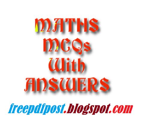 Maths MCQs With Answers Free Books Store
