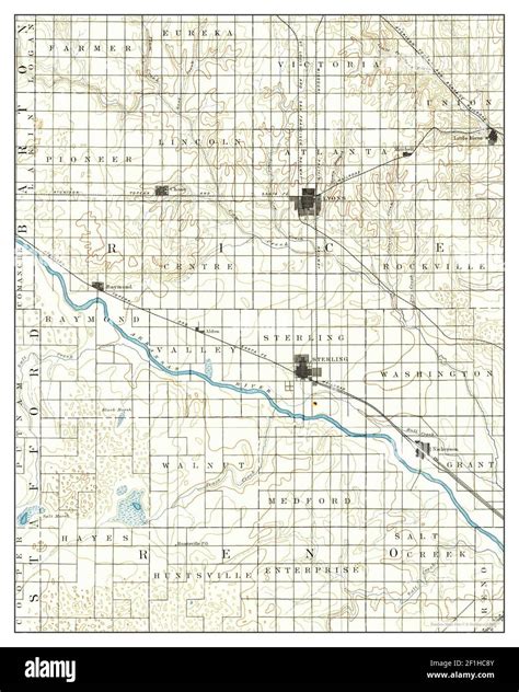 Lyons Kansas Map 1894 1125000 United States Of America By Timeless