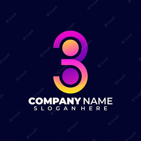 Premium Vector Number 3 Modern Logo