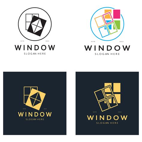 Simple Window Logo Design For Interior Construction Architecture