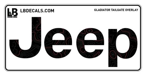 Topographic Tailgate Jeep Overlay Vinyl Decal Set Pair Fits Wrangler Landb Designworks