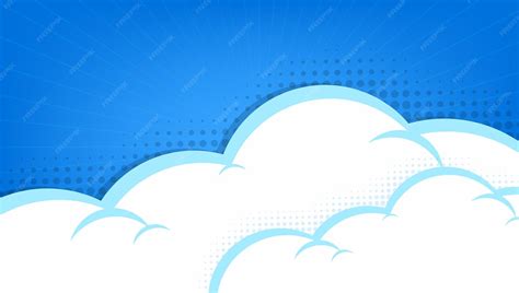 Premium Vector Vector Comic Blue Background With Cloud