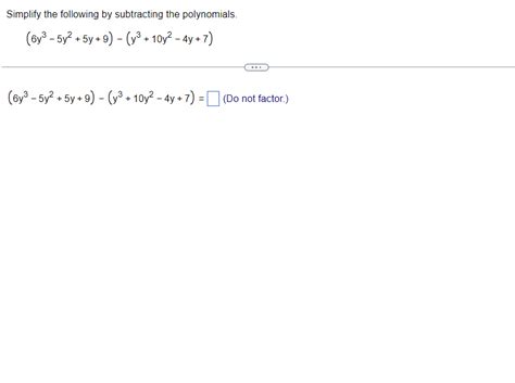 solved simplify the following by subtracting the