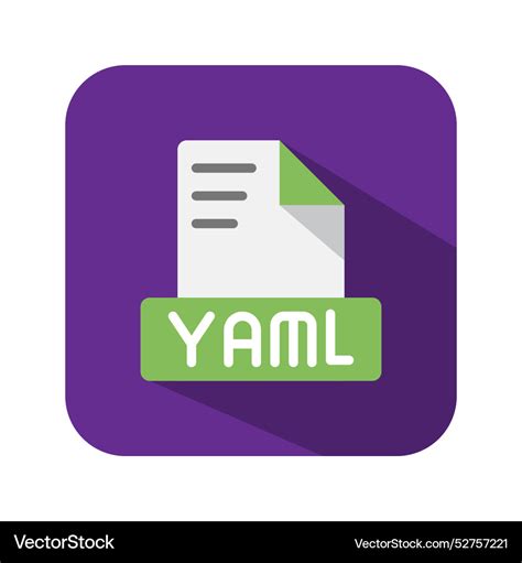 Yaml File Flat Icons Symbol Document Files Vector Image