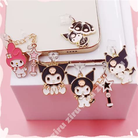 Anime Kuromi Phone Anti Dust Plug Cartoon Cute My Melody Mobile Phone Charging Port Cover Plug