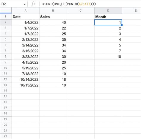 How To Count By Month In Google Sheets