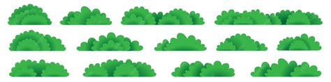 Premium Vector Bush Icon Set Shrub Bush Set Green Tree