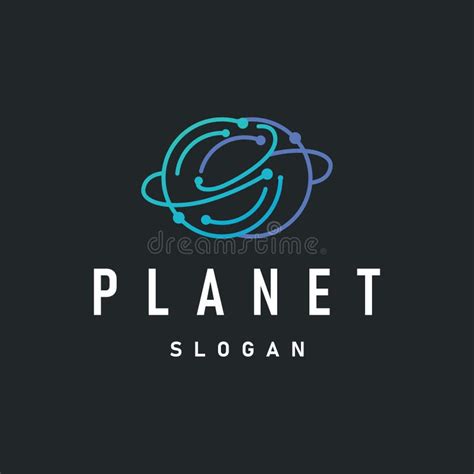 Space Logo Modern Design Planet Template Illustration Simple Circle Inspiration Model Stock