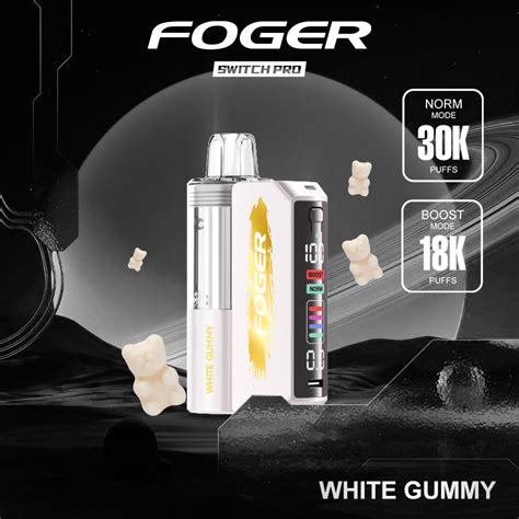 White Gummy Foger Switch Pro Kit 30k Puffs Sweet And Fruity Blend