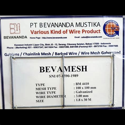 Sell Wiremesh Beva Mesh Type Bm 4410 Size 100mm X 100mm Wire Diameter 3mm Bevananda Mustika