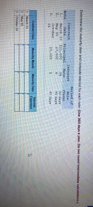 Solved Determine The Maturity Date And Compute Interest For