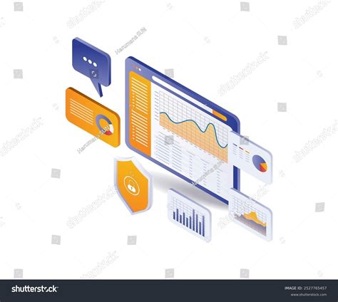 Business Development Analysis Data Management Screen Stock Vector