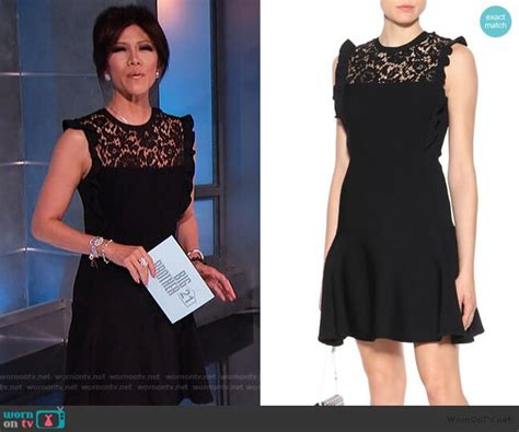 Wornontv Julie Chens Black Lace Dress On Big Brother Julie Chen