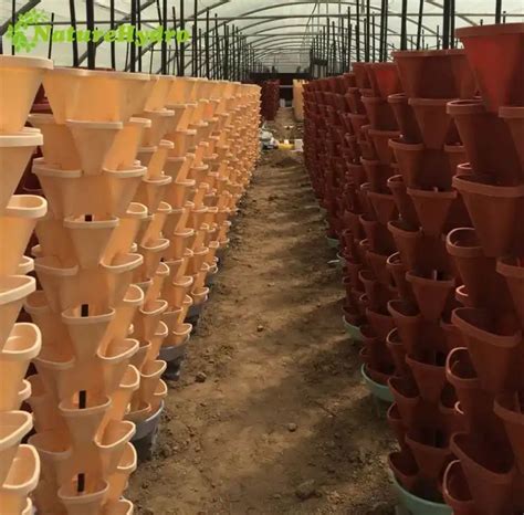 Hydroponic Stackable Plastic Garden Pots Planter Uv Protected
