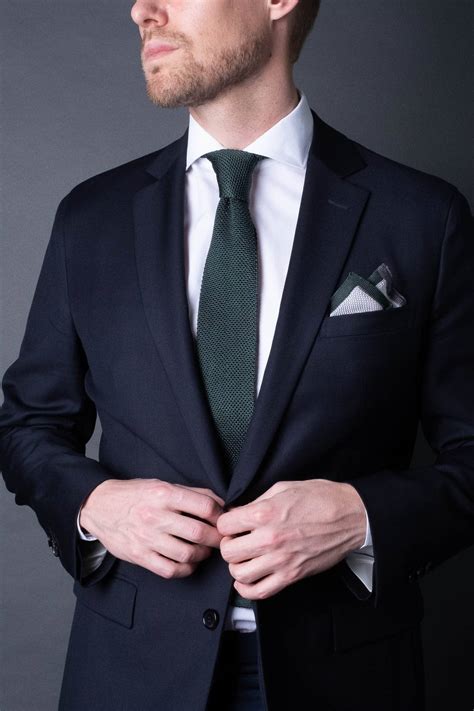 Black Suit Dark Green Tie