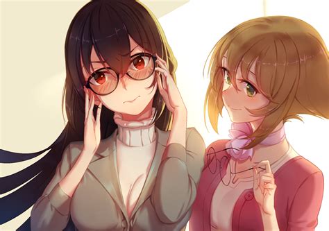 Anime Girl With Short Blonde Hair And Glasses