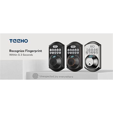 Teeho Te002 Fingerprint Keyless Electronic Deadbolt Door Lock W Keypad