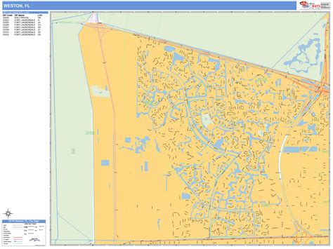 Weston Florida Wall Map Basic Style By Marketmaps
