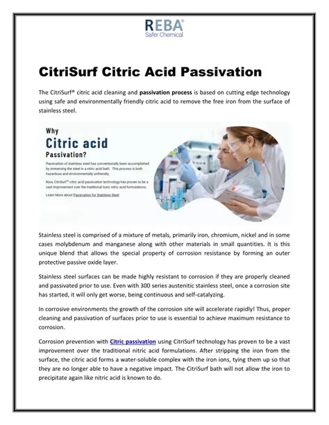 Ppt Citric Acid Passivation Powerpoint Presentation Free Download Id11081151