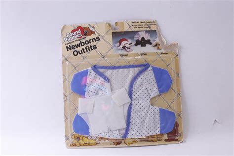 Tonka Pound Puppies Newborn Outfit White Sleeper In Soft Flannel With