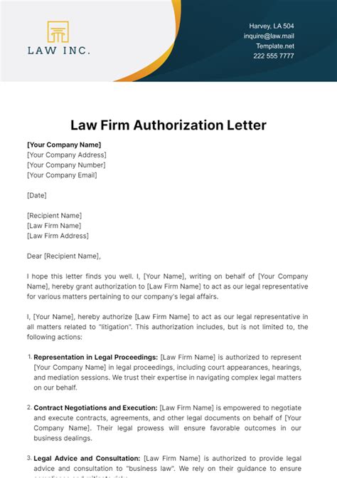 Authorization Letter For Legal Representation India