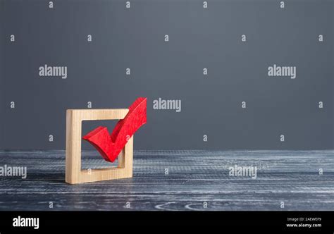 Red Voting Tick Checkbox Democratic Elections Referendum The Right