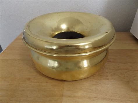 Antique Brass And Enamelware Cuspidor Tobacco Spittoon Two Pieces Etsy